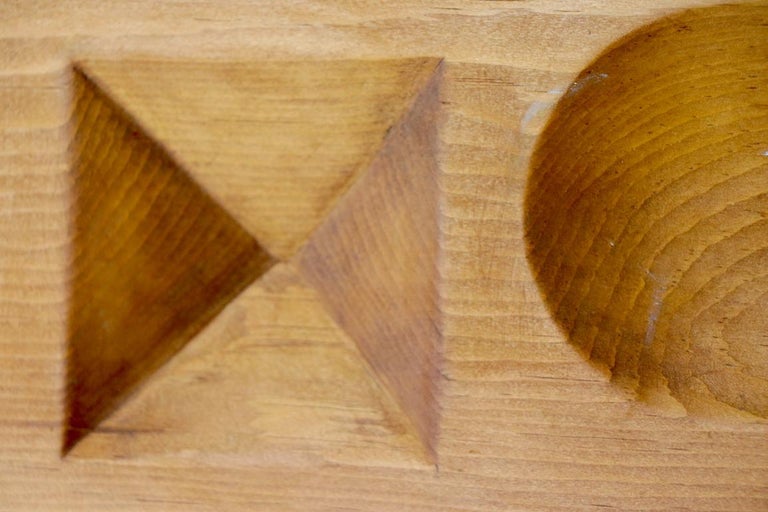 Mod Folk Art Carved Wood Sculpture Wall Hanging at 1stDibs