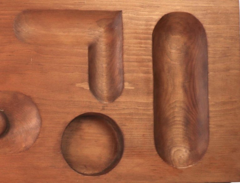 Mod Folk Art Carved Wood Sculpture Wall Hanging at 1stDibs