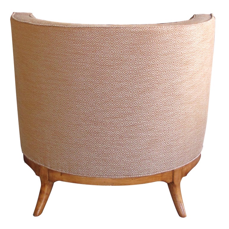 Mod Pair of American Midcentury Barrel-Back Club Chairs For Sale at 1stdibs