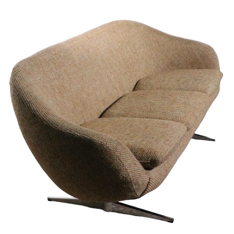 Mod Pod Sofa by Overman in Original Tweed Fabric, circa 1960s - 1970s ...