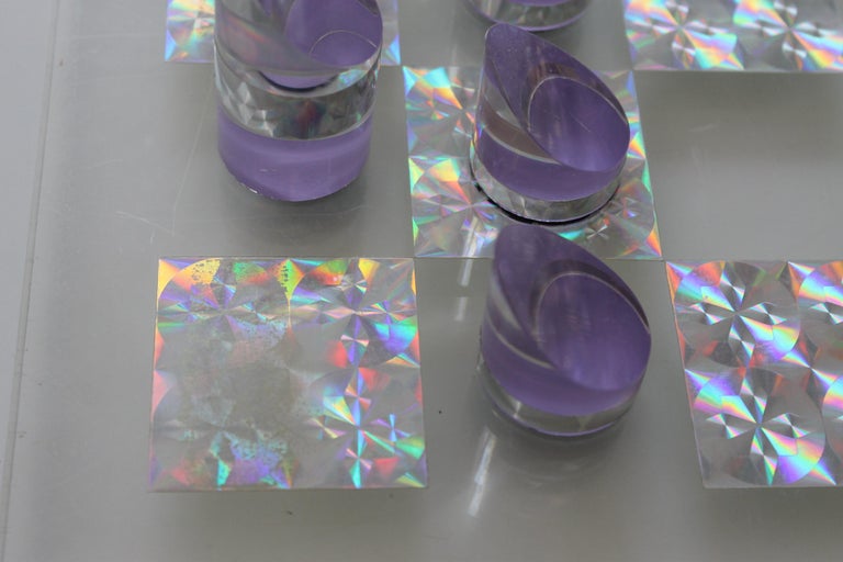 Mod Psychedelic Lucite Chess Set with Board at 1stDibs | trippy chess ...