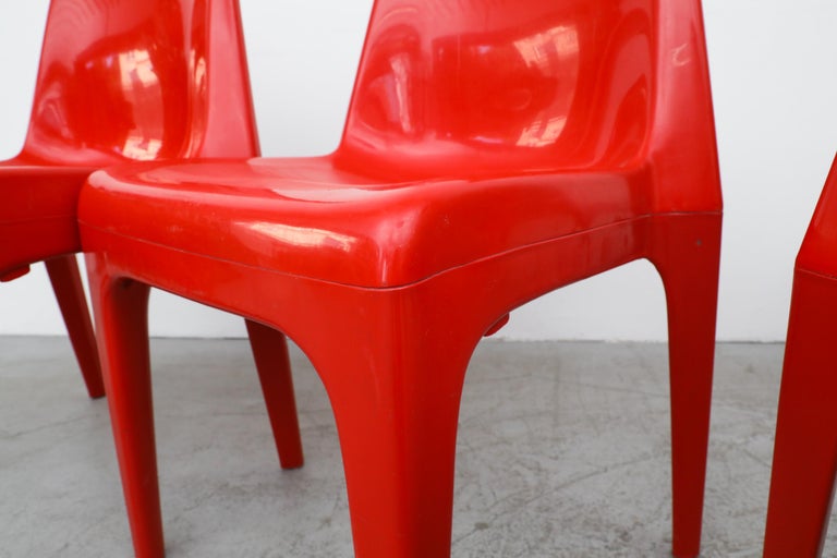 MOD Red Kartell Style Acrylic Stacking Chairs For Sale at 1stDibs