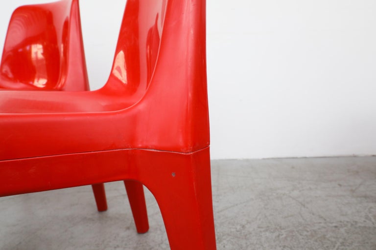 MOD Red Kartell Style Acrylic Stacking Chairs For Sale at 1stDibs