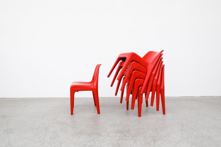 MOD Red Kartell Style Acrylic Stacking Chairs For Sale at 1stDibs