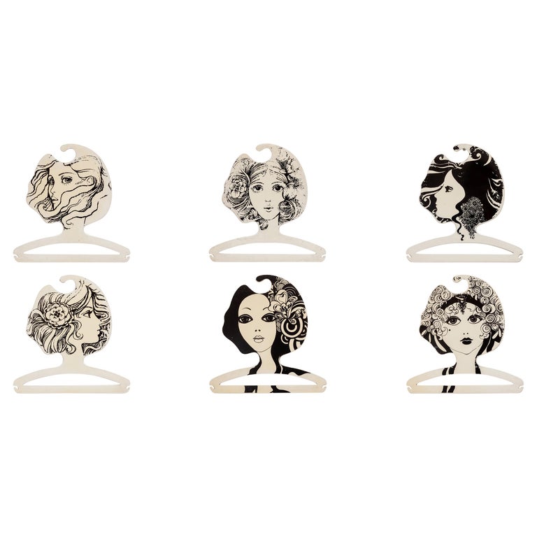 Mod Women Black and White 60s Portret West German Clothes Hangers For ...