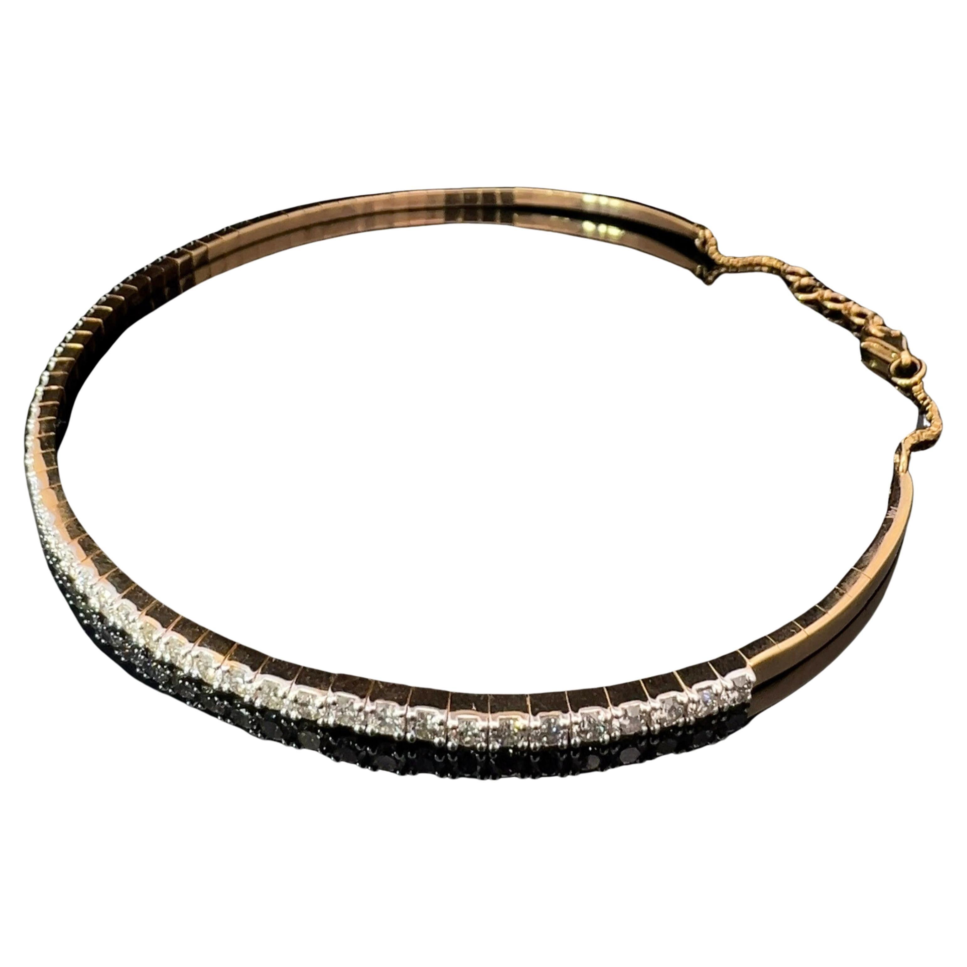 Mode Yellow Gold Large Diamond Chocker For Sale at 1stDibs