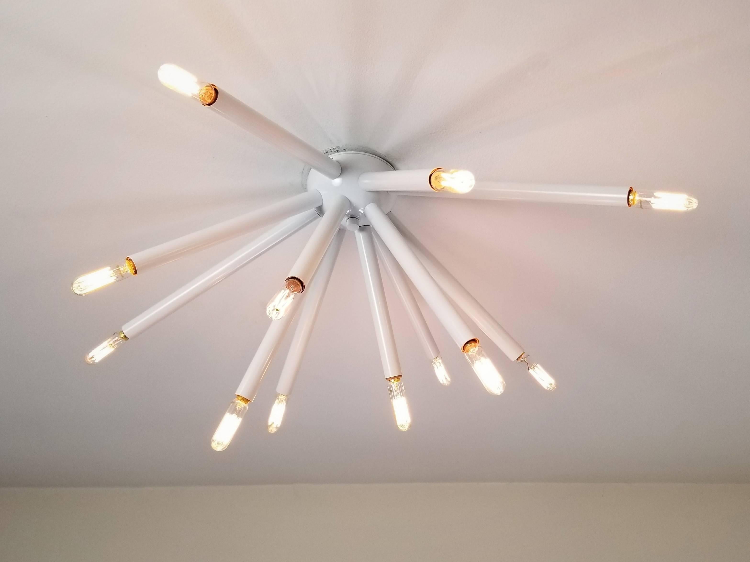 Model 130 "Strobus" White Enamel Flush Mount Light Fixture, Blueprint ...