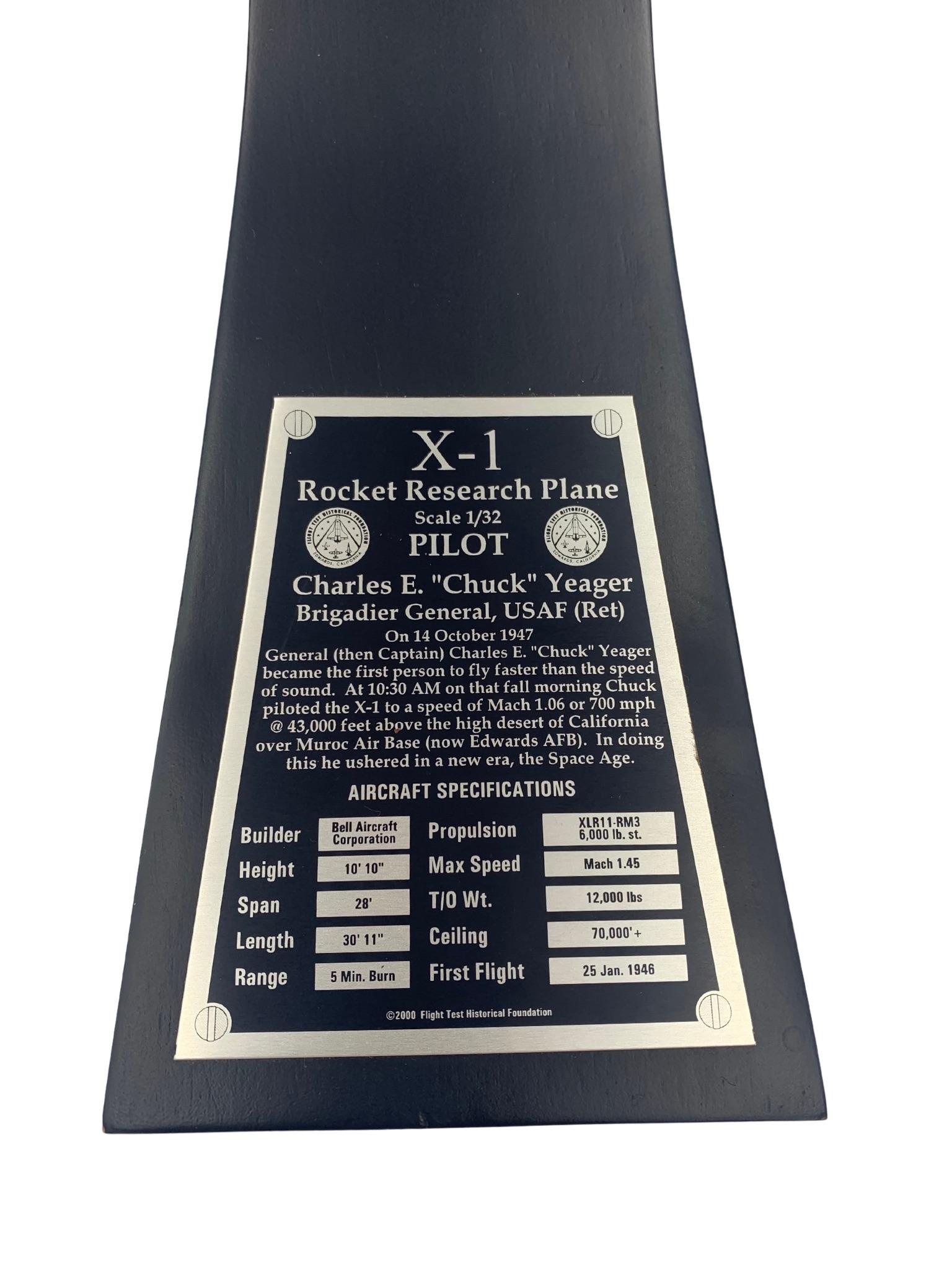 Model Bell X1 Rocket Plane Signed by Chuck Yeager at 1stDibs