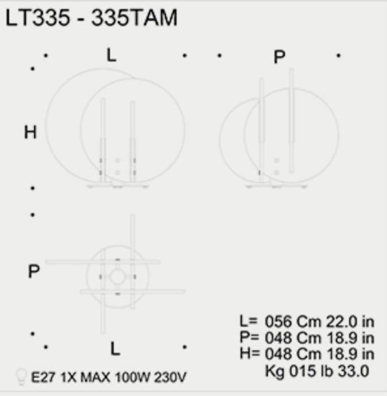 Model LT 335 Table Lamp by Carlo Nason for Mazzega at 1stDibs