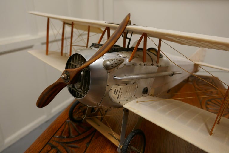 Model of a French WW1 Biplane in Wood For Sale at 1stDibs