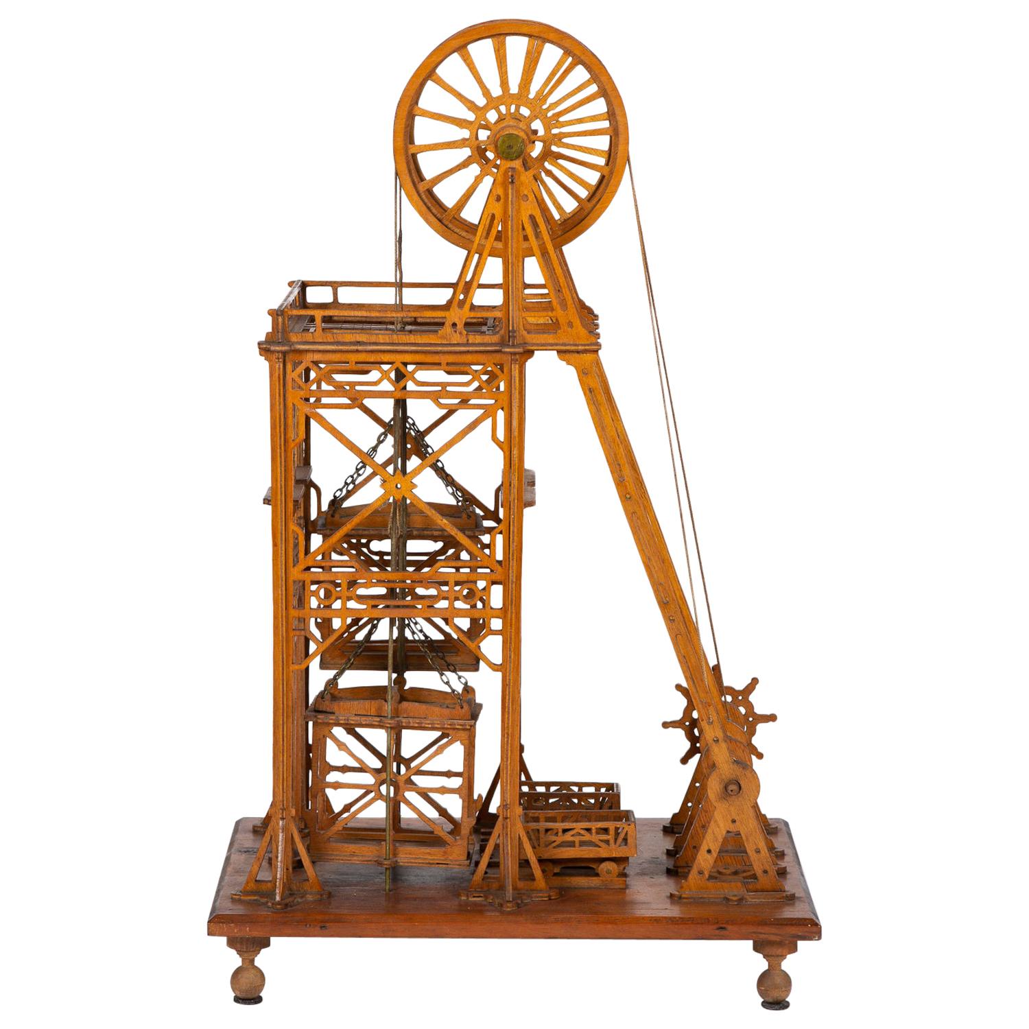 Model of a Mine Pithead Winding Gear For Sale at 1stDibs