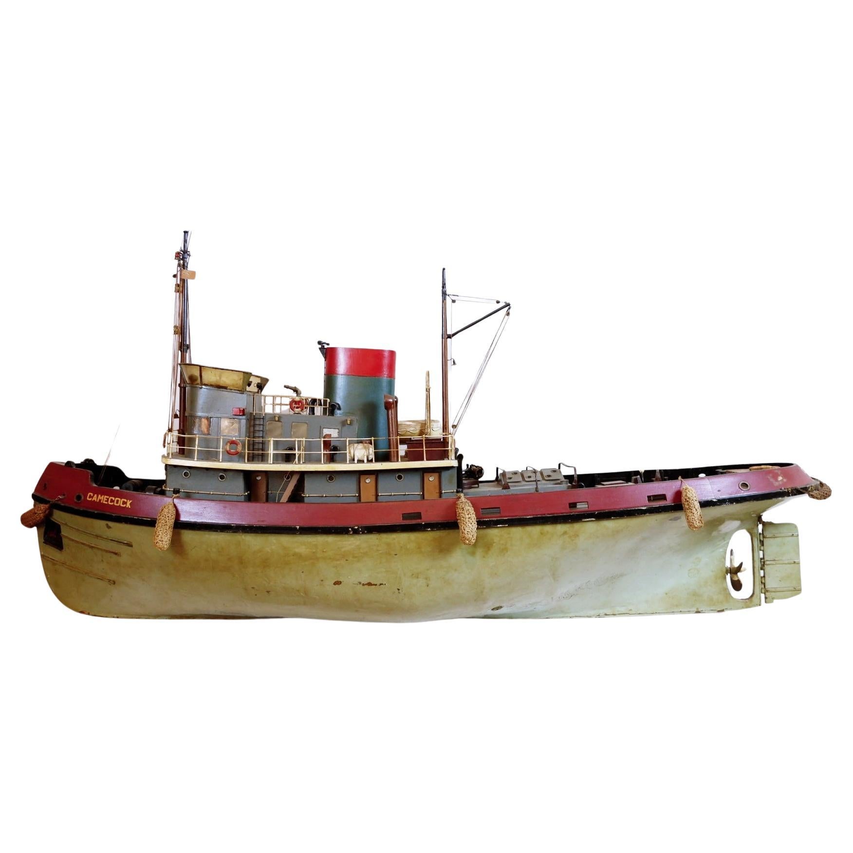 Rustic Decorative Model Boat With Holes For Fishing or Large Creel ...