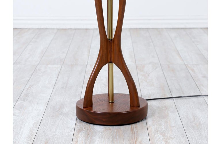 Modeline of California Sculpted Walnut and Brass Floor Lamp For Sale at ...