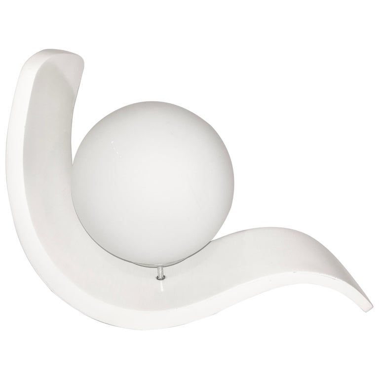 Modeline of California "White Wave" Enameled Table Lamp with White ...