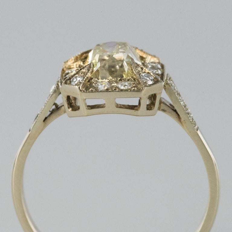 Modern 1.40 Carat Champagne Diamond White Gold Ring For Sale at 1stDibs ...
