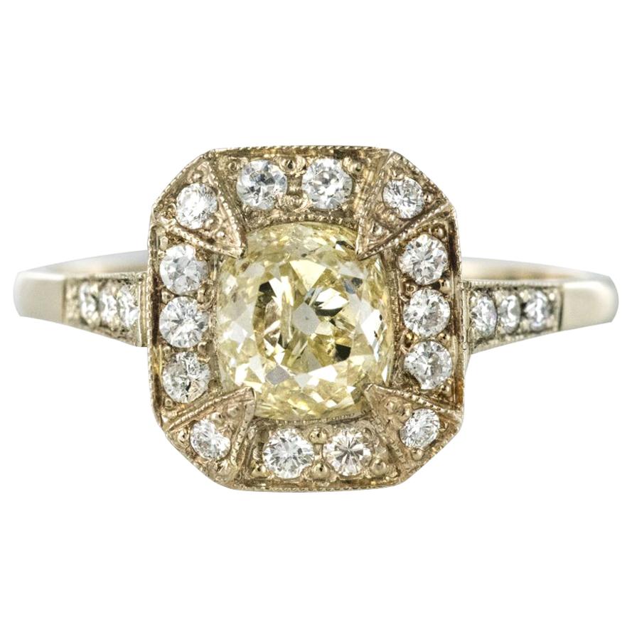 Modern 1.40 Carat Champagne Diamond White Gold Ring For Sale at 1stDibs ...