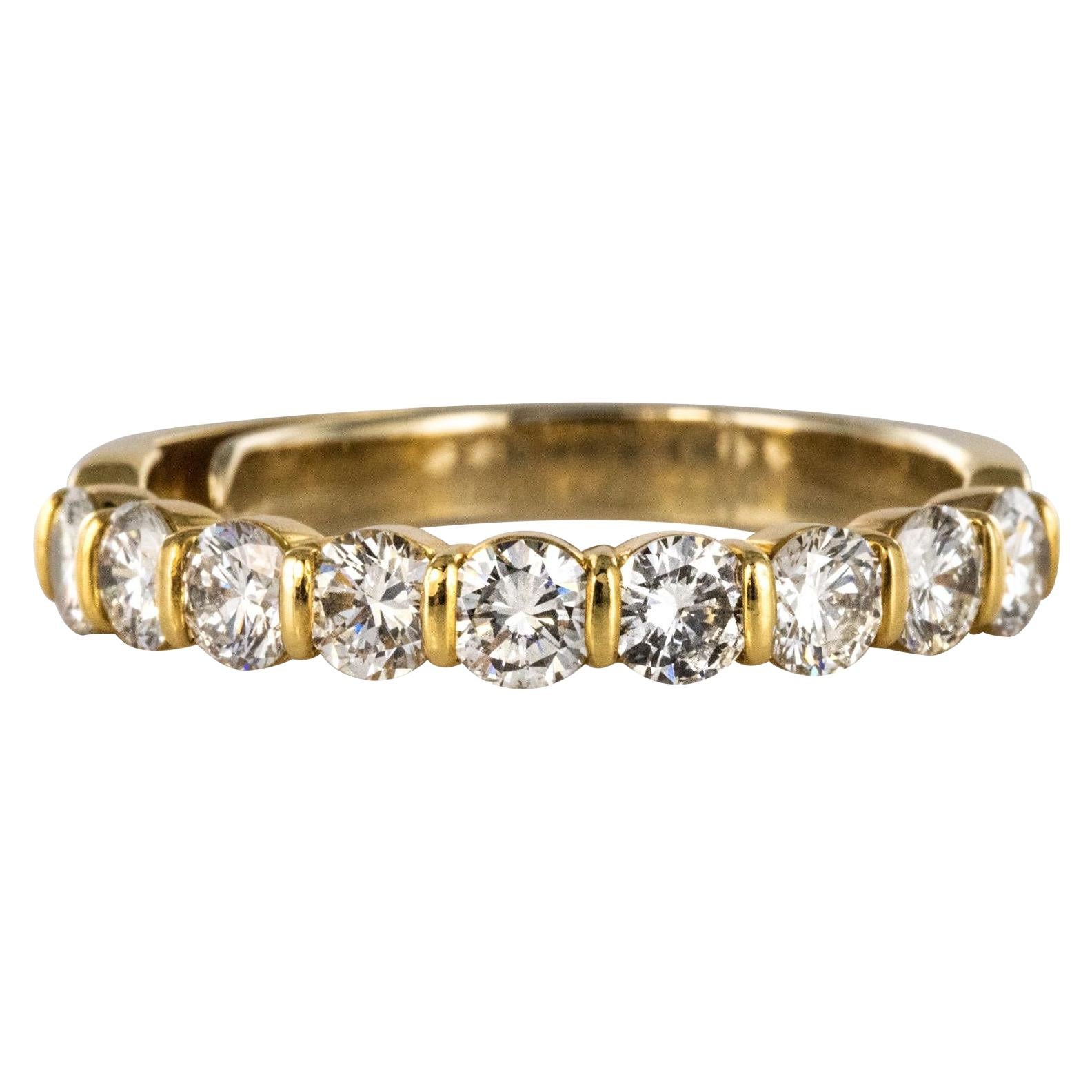 Modern Diamond Gold 3-Band Ring For Sale at 1stDibs
