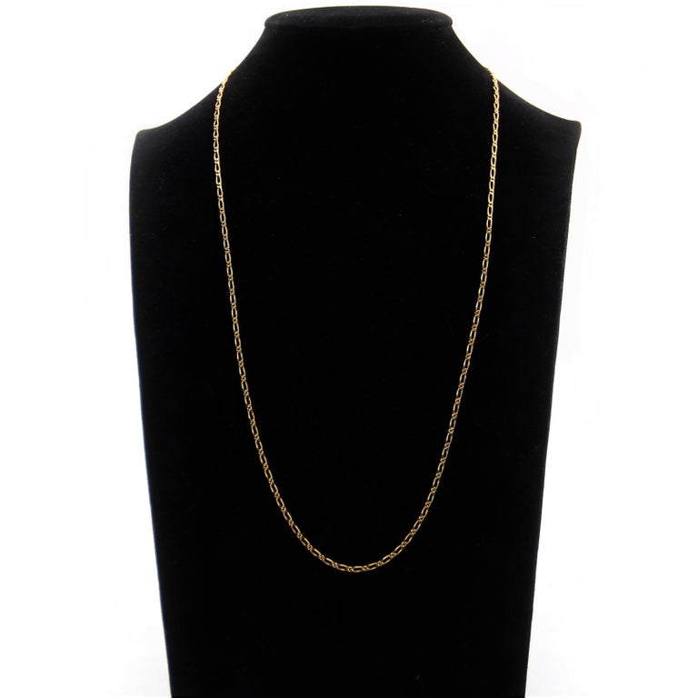 Modern 18 Karat Yellow Gold Alternating Limed Curb Mesh Chain For Sale ...