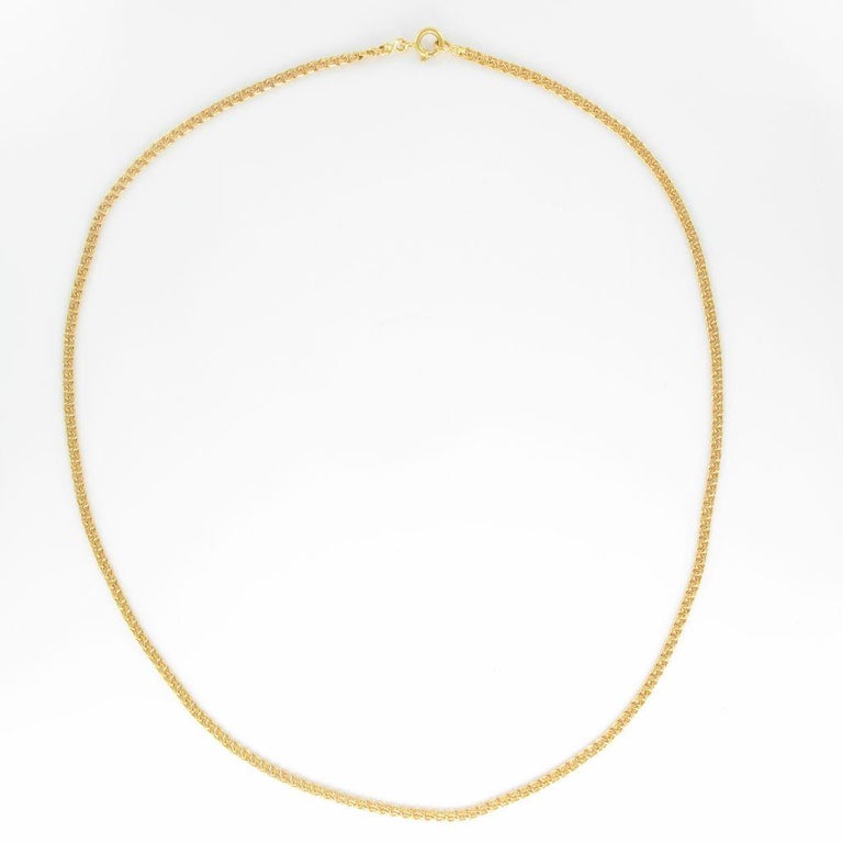 Modern 18 Karat Yellow Gold Chiseled Flatened Convict Mesh Chain For ...