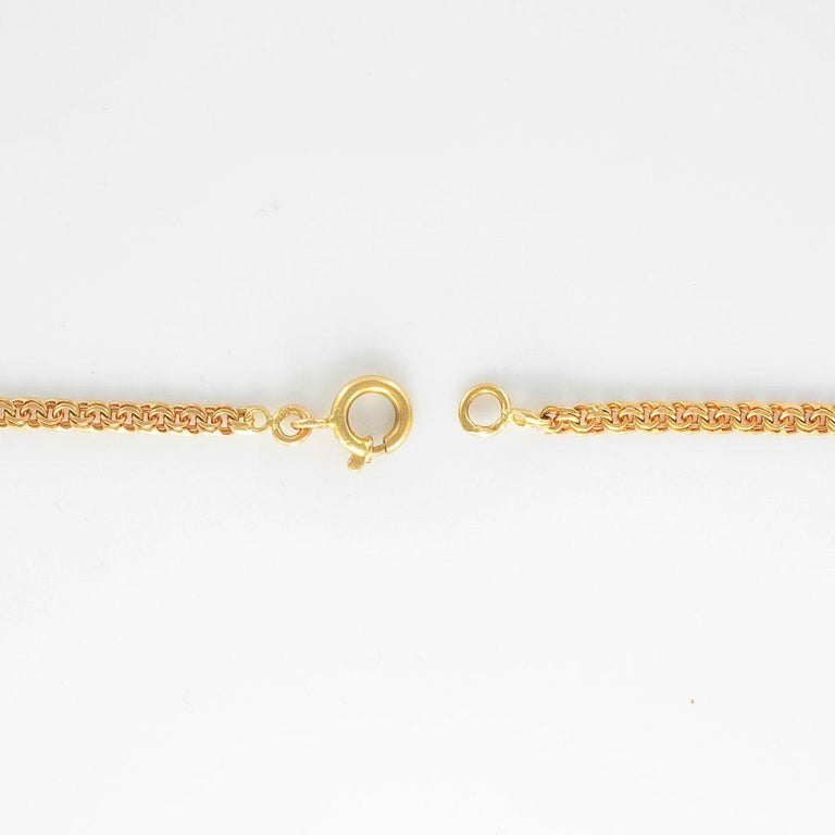 Modern 18 Karat Yellow Gold Chiseled Flatened Convict Mesh Chain For ...