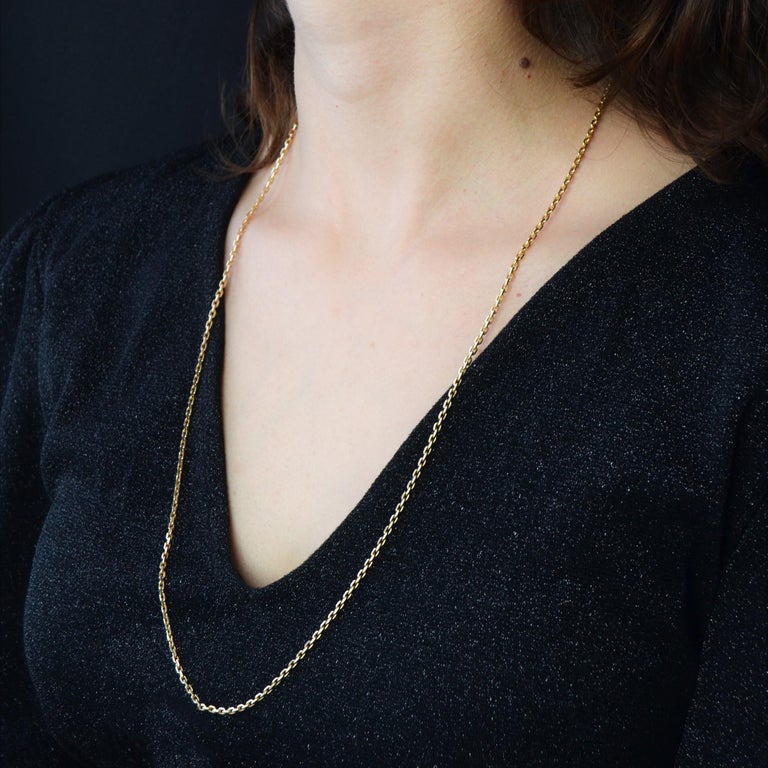 Modern 18 Karat Yellow Gold filed Convict Mesh Chain For Sale at 1stDibs