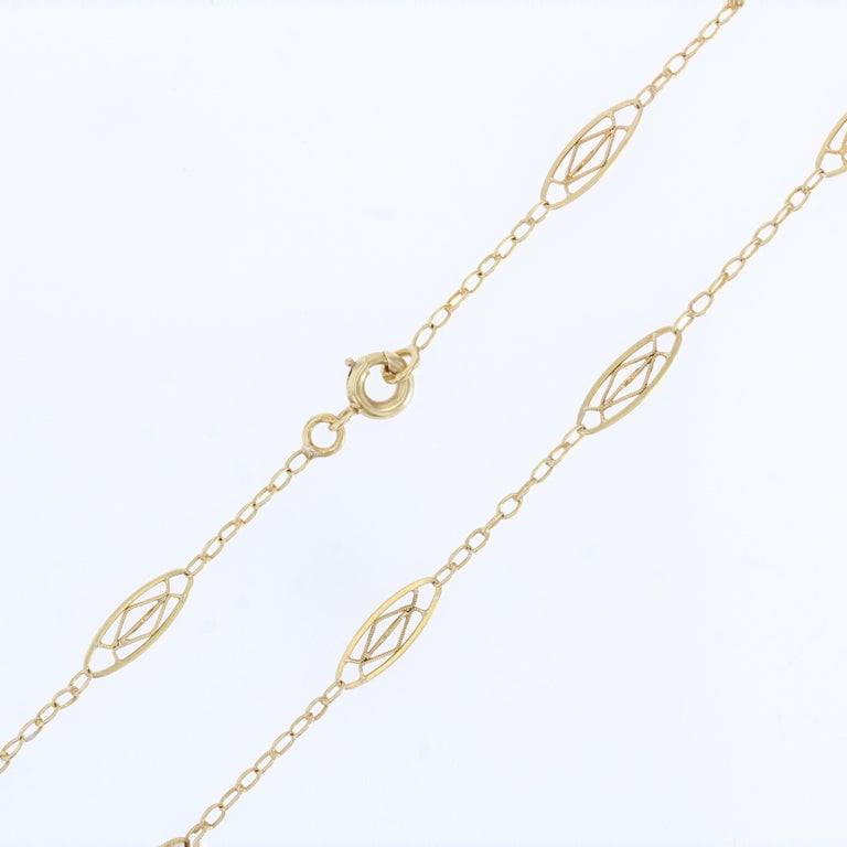 Modern 18 Karat Yellow Gold Filigree Chain For Sale at 1stDibs