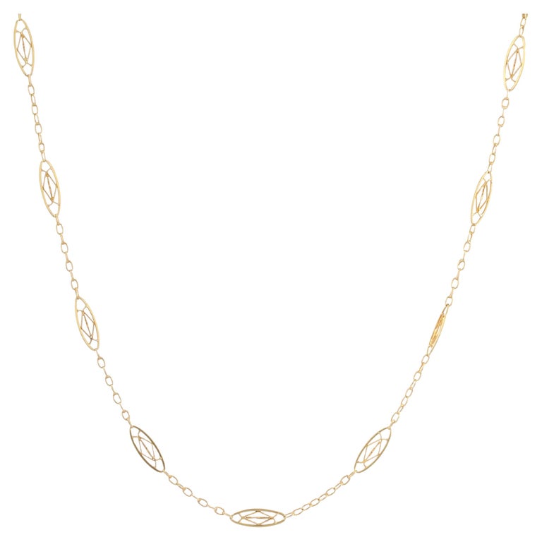 Modern 18 Karat Yellow Gold Filigree Chain For Sale at 1stDibs