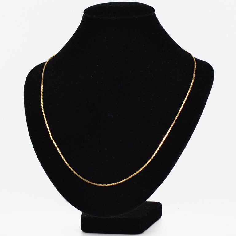 Modern 18 Karat Yellow Gold Interlocking Figaro Mesh Chain For Sale at ...