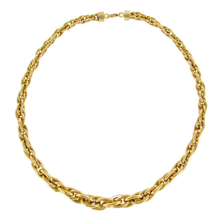 Modern 18 Karat Yellow Gold Nested Mesh Necklace For Sale at 1stDibs