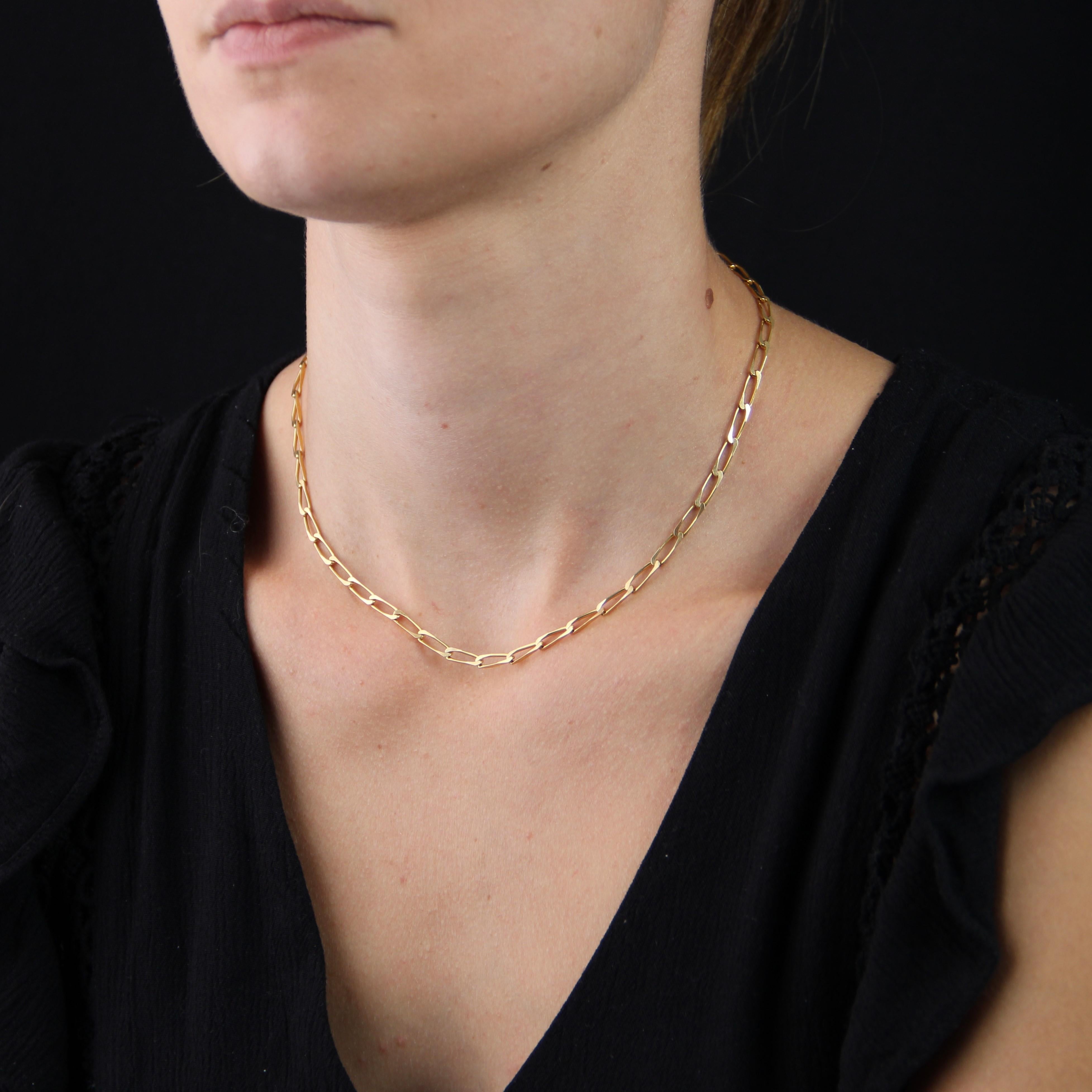 Modern 18 Karat Yellow Gold Rectangular Links Chain For Sale at 1stDibs