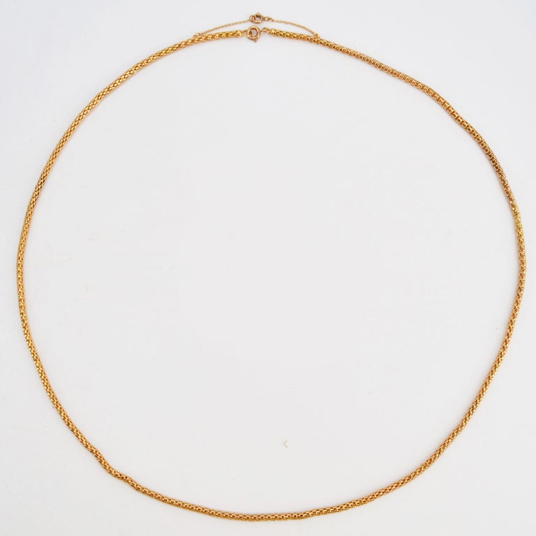 Modern 18 Karat Yellow Gold Snake Mesh Chain For Sale at 1stDibs