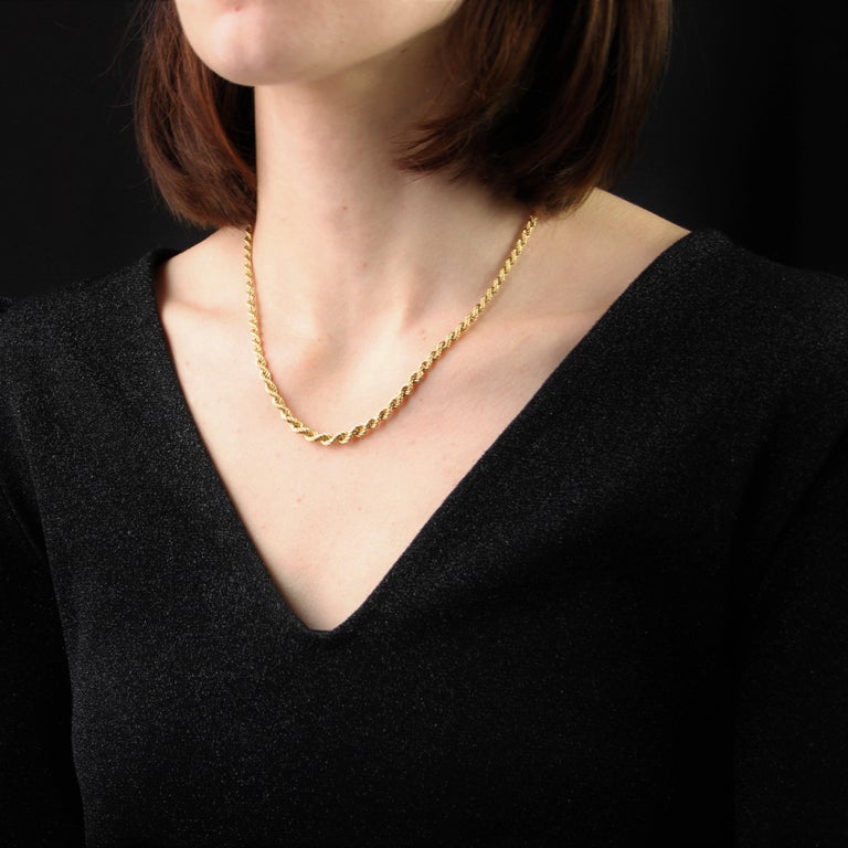 Modern 18 Karat Yellow Gold Twists Necklace For Sale at 1stDibs