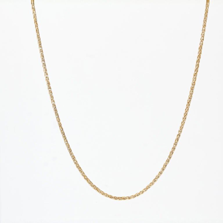 Modern 18 Karat Yellow White Gold Palm Tree Mesh Chain For Sale at 1stDibs