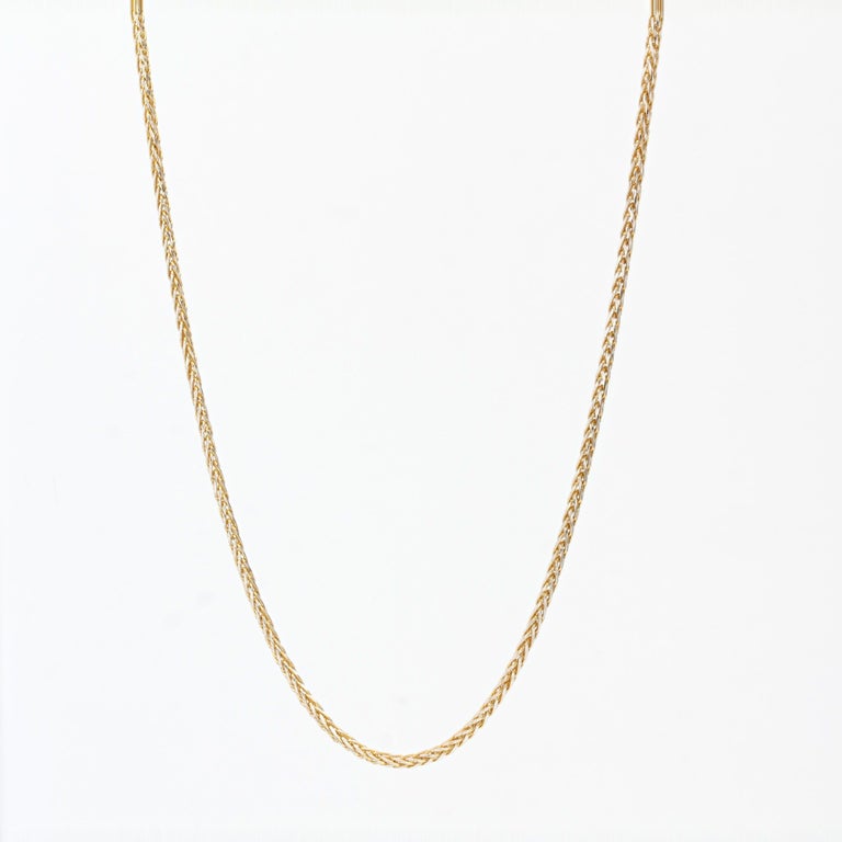 Modern 18 Karat Yellow White Gold Palm Tree Mesh Chain For Sale at 1stDibs