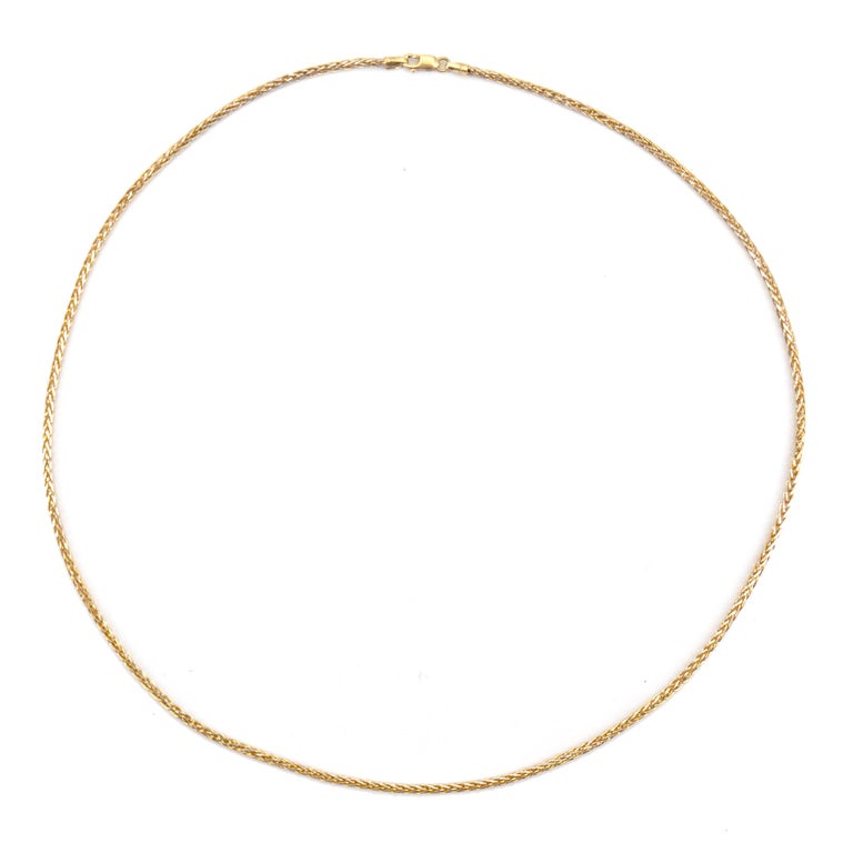 Modern 18 Karat Yellow White Gold Palm Tree Mesh Chain For Sale at 1stDibs