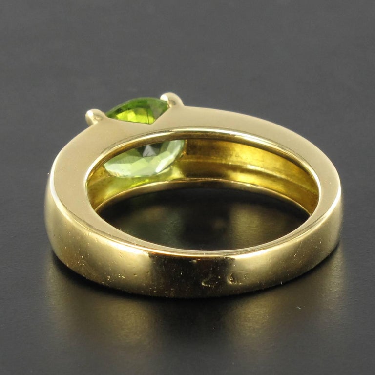 Modern 18K Yellow Gold 1.30 Carat Peridot Ring at 1stDibs | modern ...