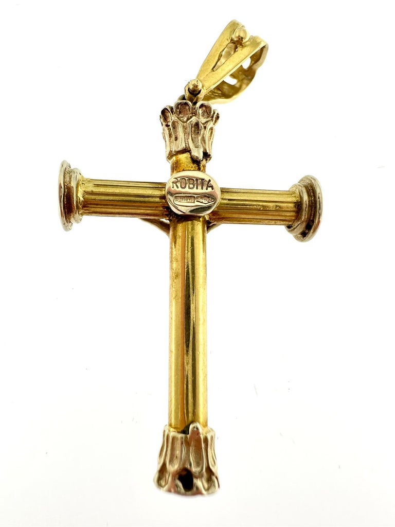 Modern 18kt Yellow Gold Italian Cross For Sale at 1stDibs