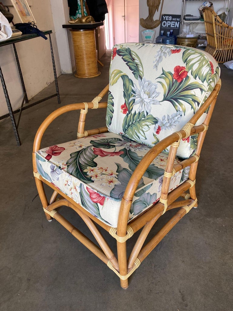 Modern "1949er" Single-Strand Rattan Lounge Chair W/ Tripole Back, Pair ...