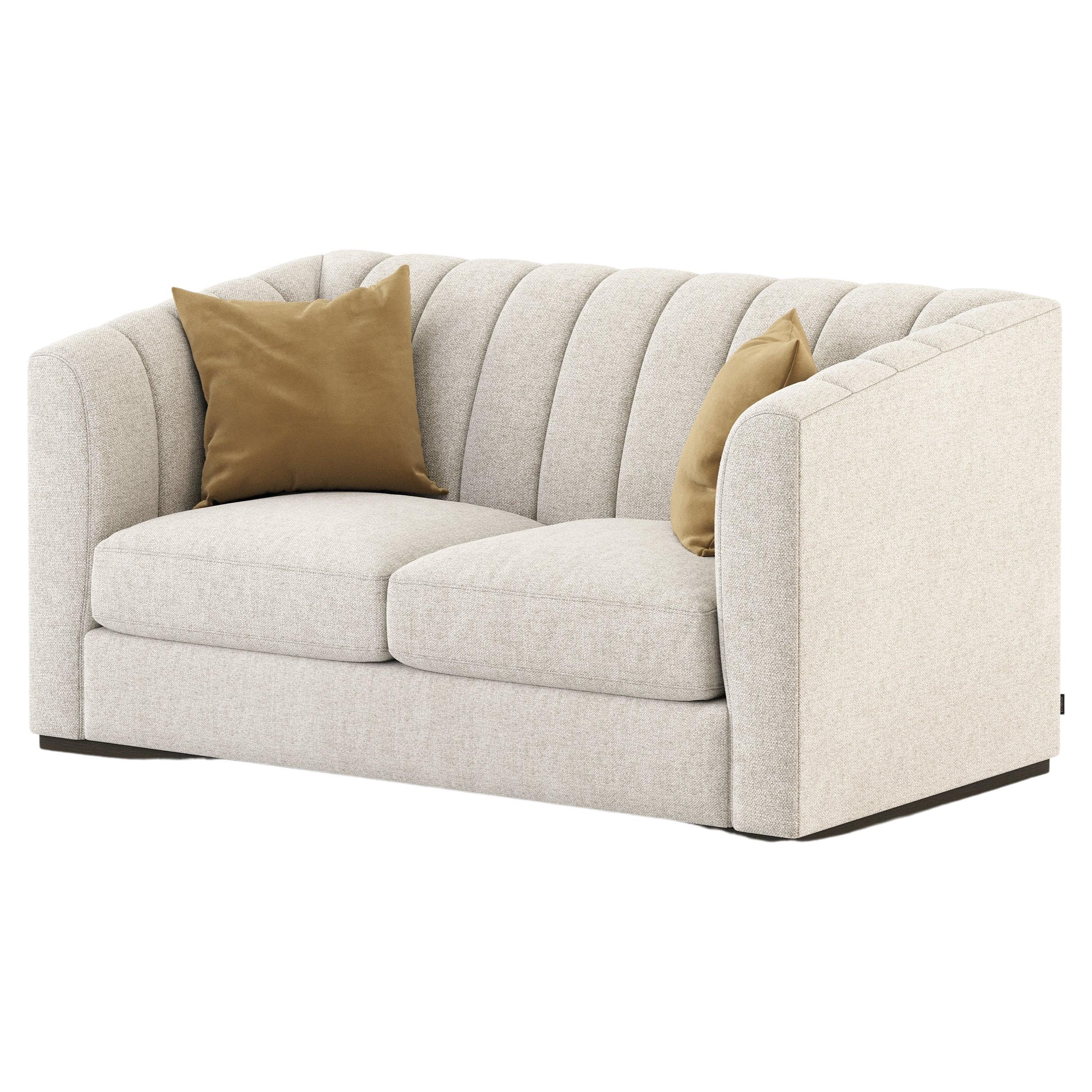 Modern 2 Seats Club Sofa Made with Wood and Textile, Handmade by ...