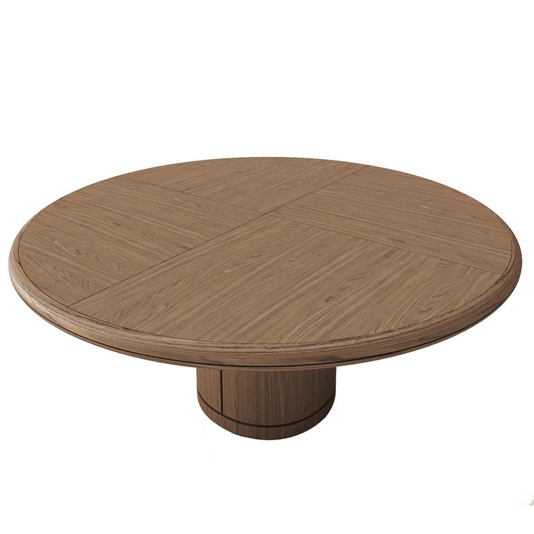 Modern, 21st Century, Oak, Wood, Round, Natural, Moon Dining Table For ...