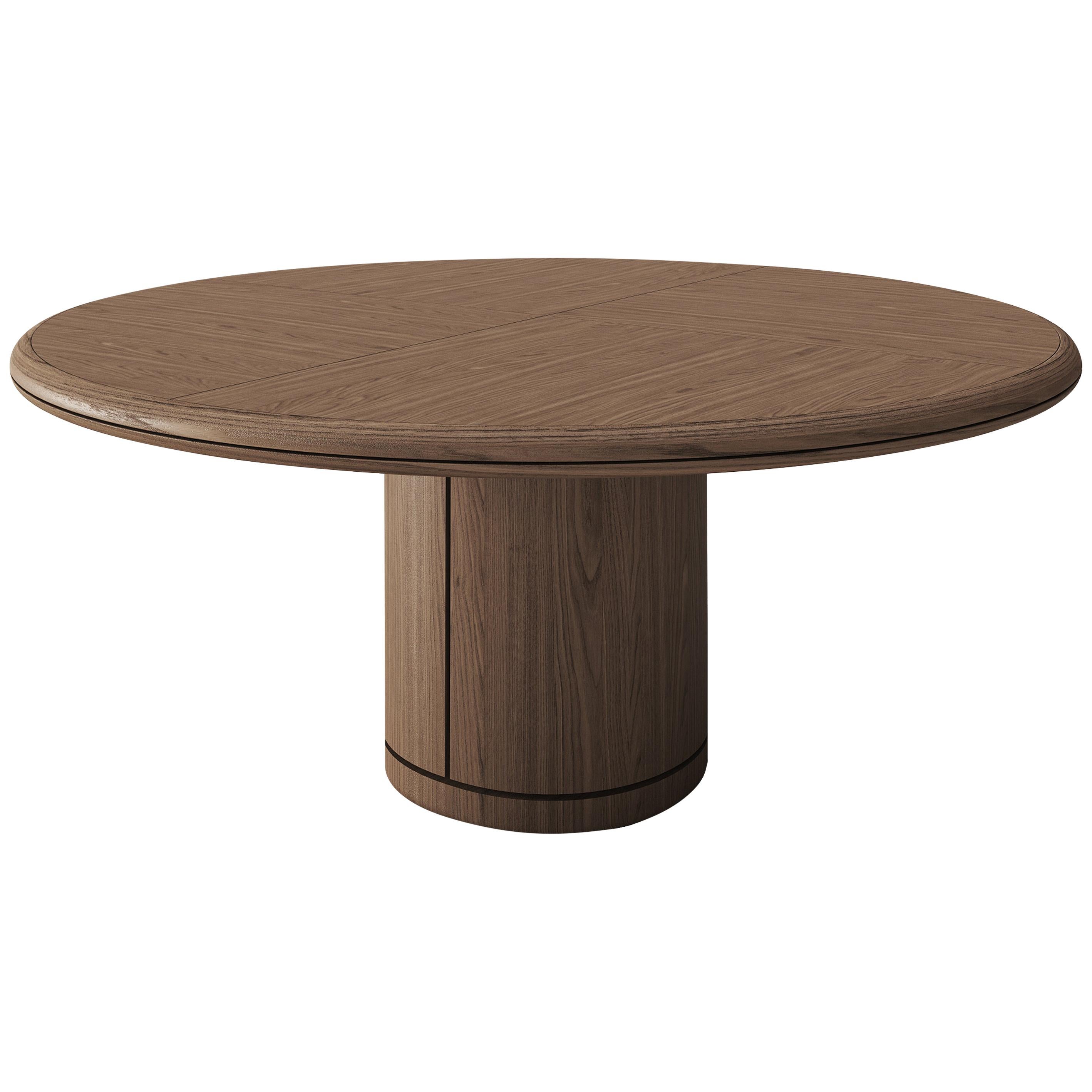 Modern, 21st Century, Oak, Wood, Round, Natural, Moon Dining Table For ...