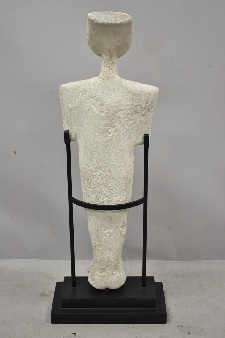 Greek Cycladic Idol 47" Tall Plaster Figure on Stand Statue Figurine ...