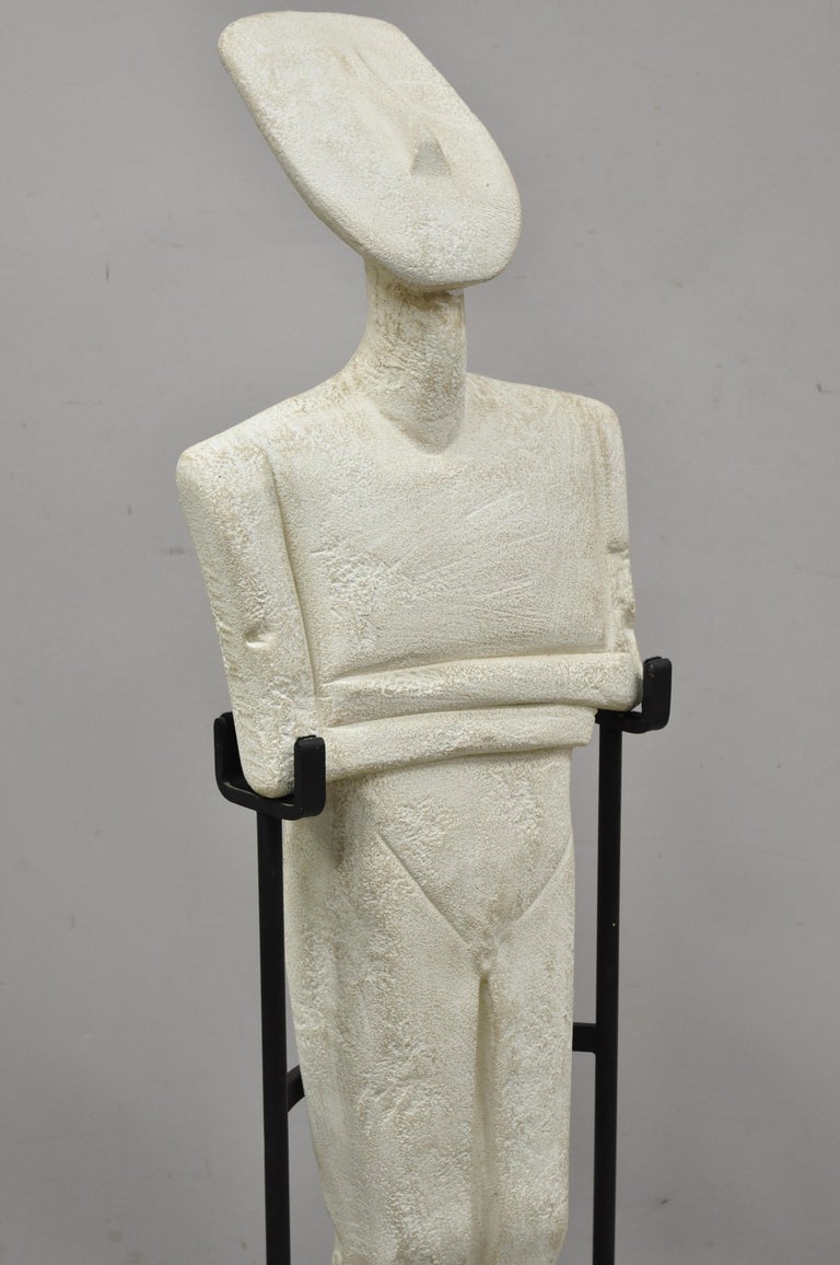 Greek Cycladic Idol 47" Tall Plaster Figure on Stand Statue Figurine ...