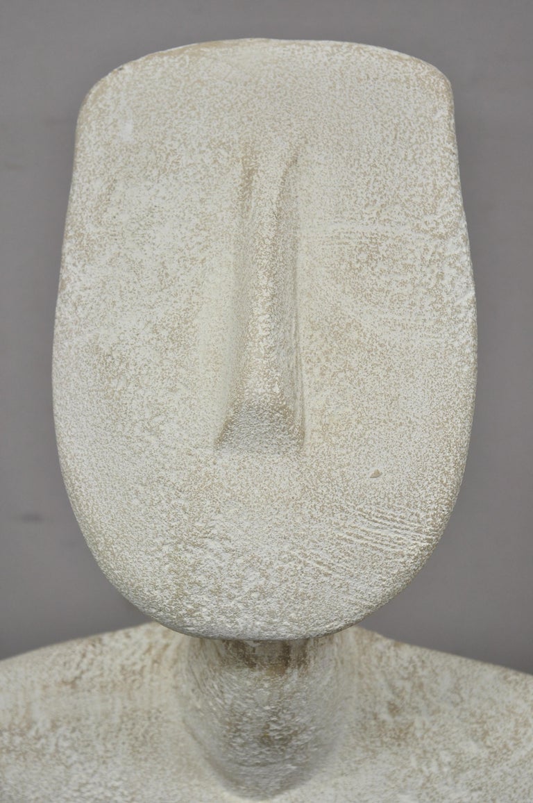 Greek Cycladic Idol 47" Tall Plaster Figure on Stand Statue Figurine ...
