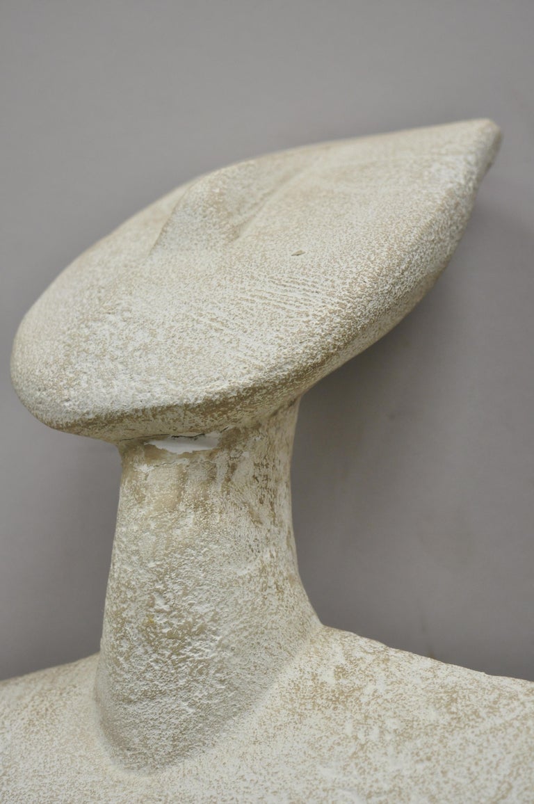 Greek Cycladic Idol 47" Tall Plaster Figure on Stand Statue Figurine ...