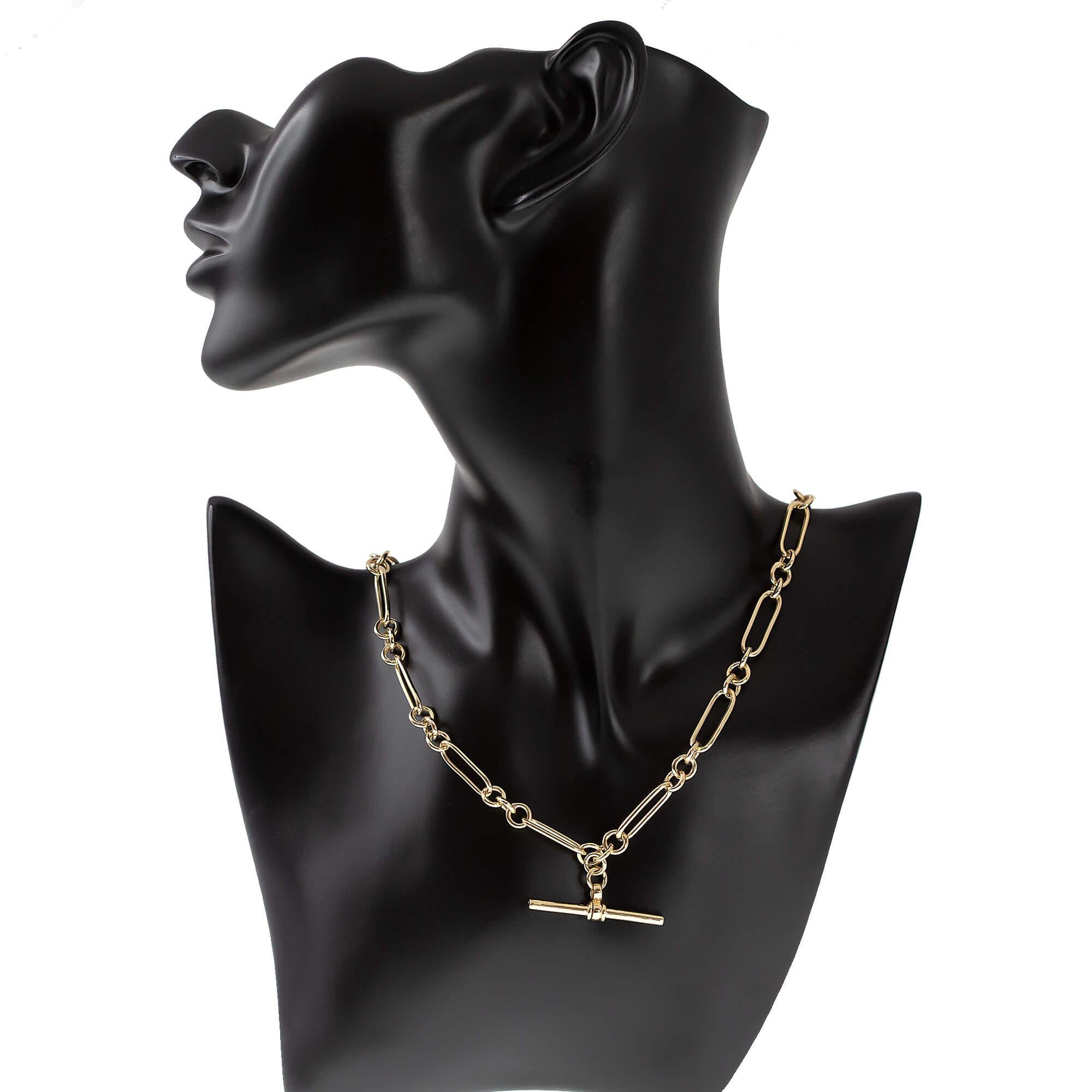 Modern 9k Yellow Gold Reproduction Fob Chain For Sale at 1stDibs