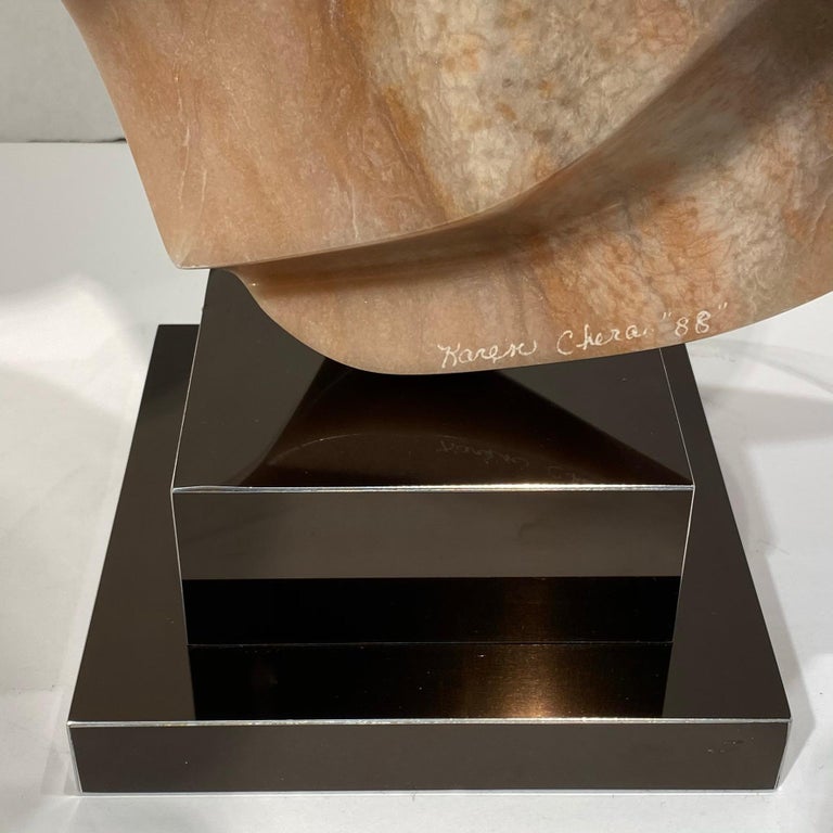 Modern Abstract Alabaster Sculpture by Karen Chera For Sale at 1stDibs