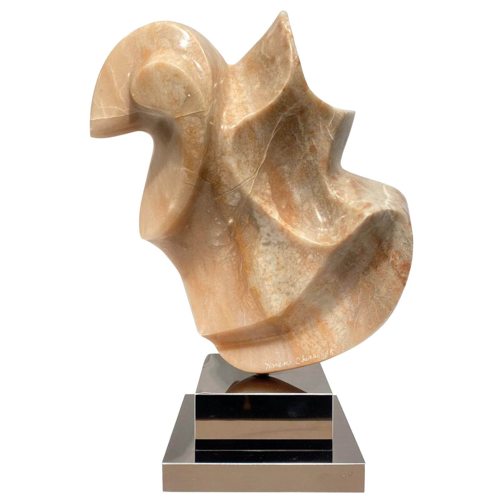 Modern Abstract Alabaster Sculpture by Karen Chera For Sale at 1stDibs