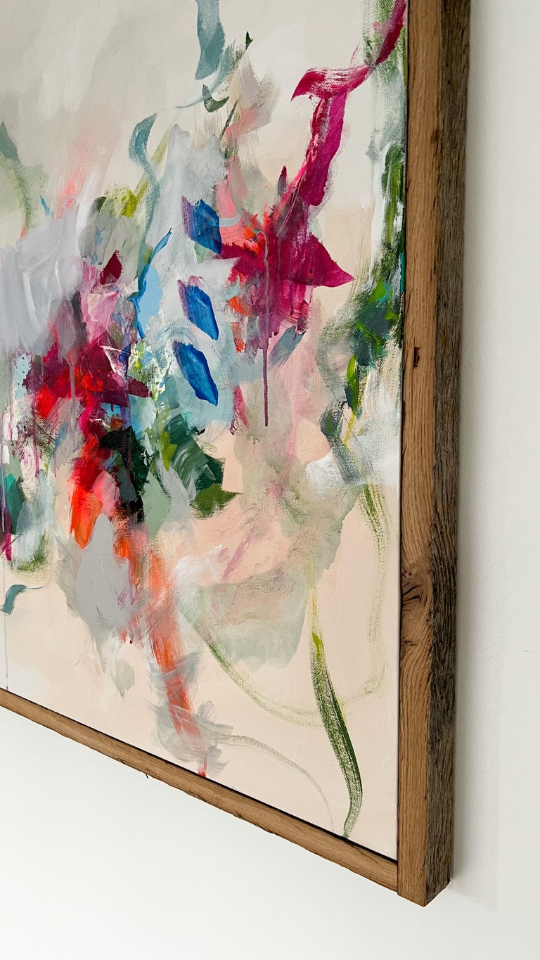 Modern Abstract Art/Painting with a Reclaimed Wood Frame For Sale at ...