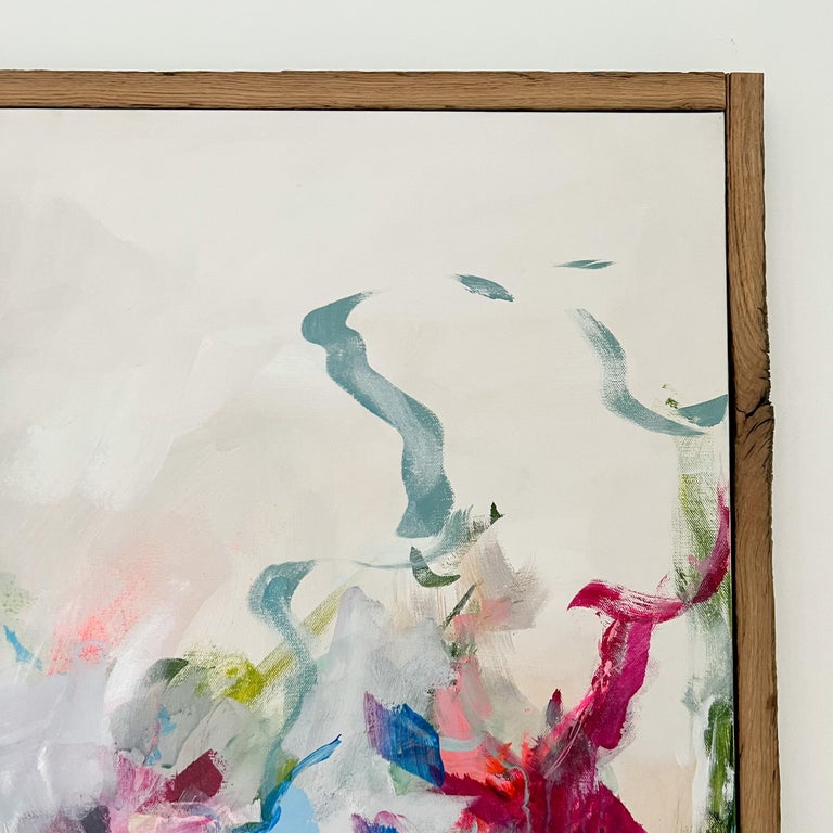 Modern Abstract Art/Painting with a Reclaimed Wood Frame For Sale at ...